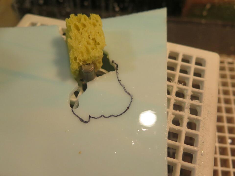 grinding out Janis’ hand – nellyglass studio