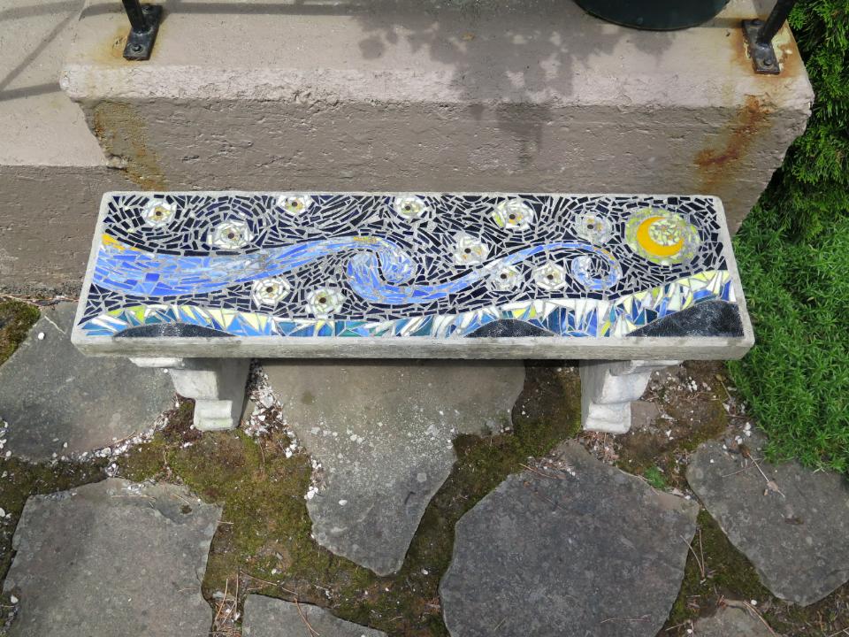 Starry Night garden bench – nellyglass studio